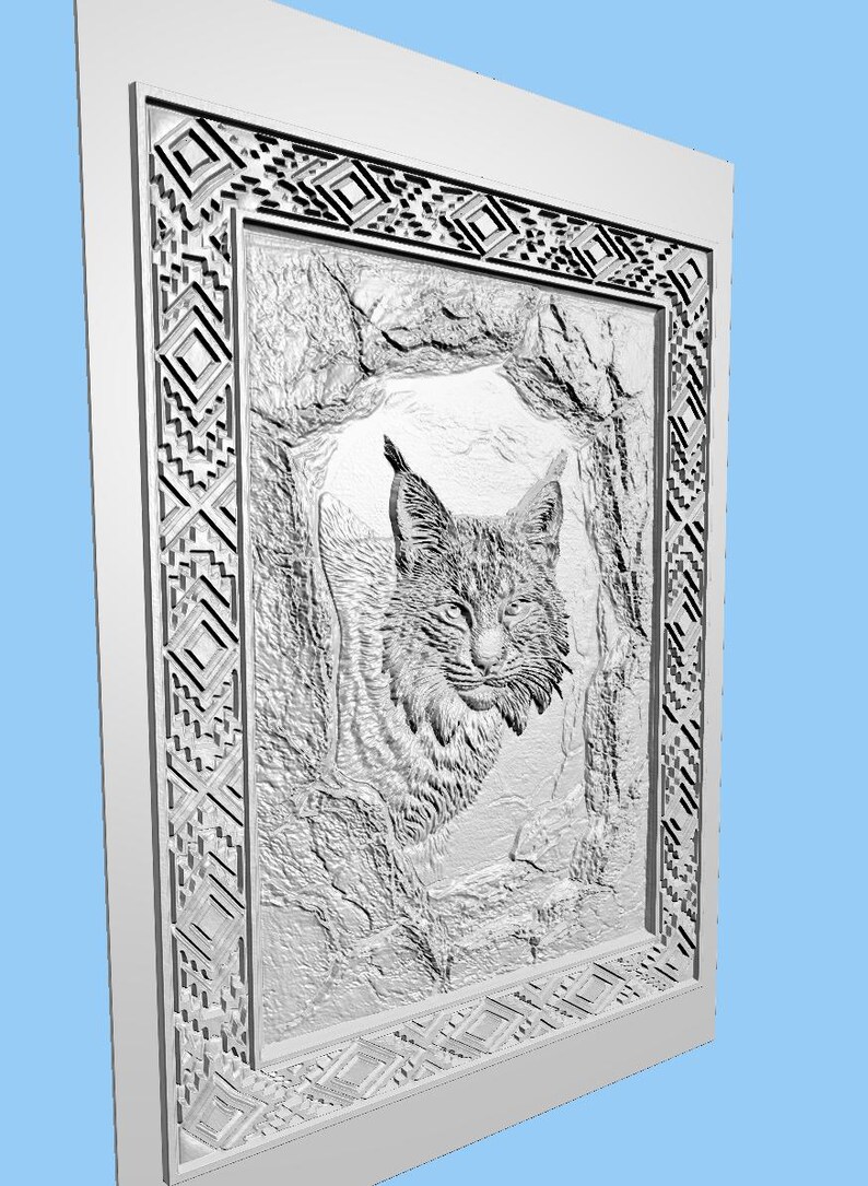 Lynx Cave 3D STL | CNC Router File | Wood Carving Model | Wildlife ...