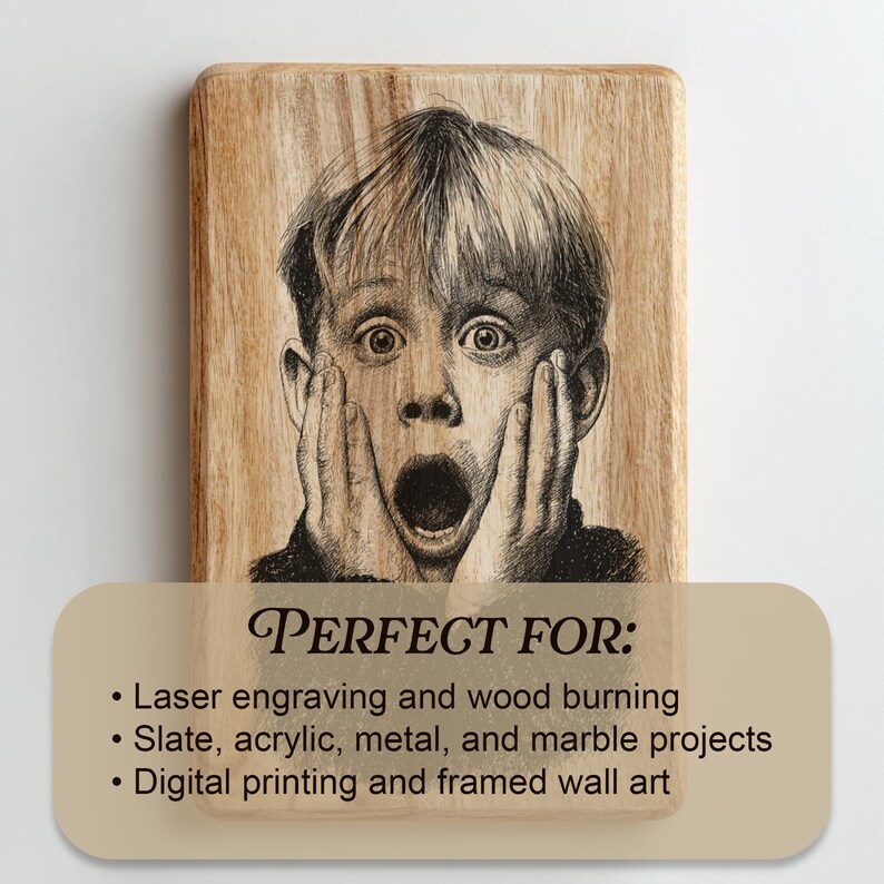 Screaming Boy Laser Cut File, Dithered PNG, Funny Pyrography Stencil - Etsy