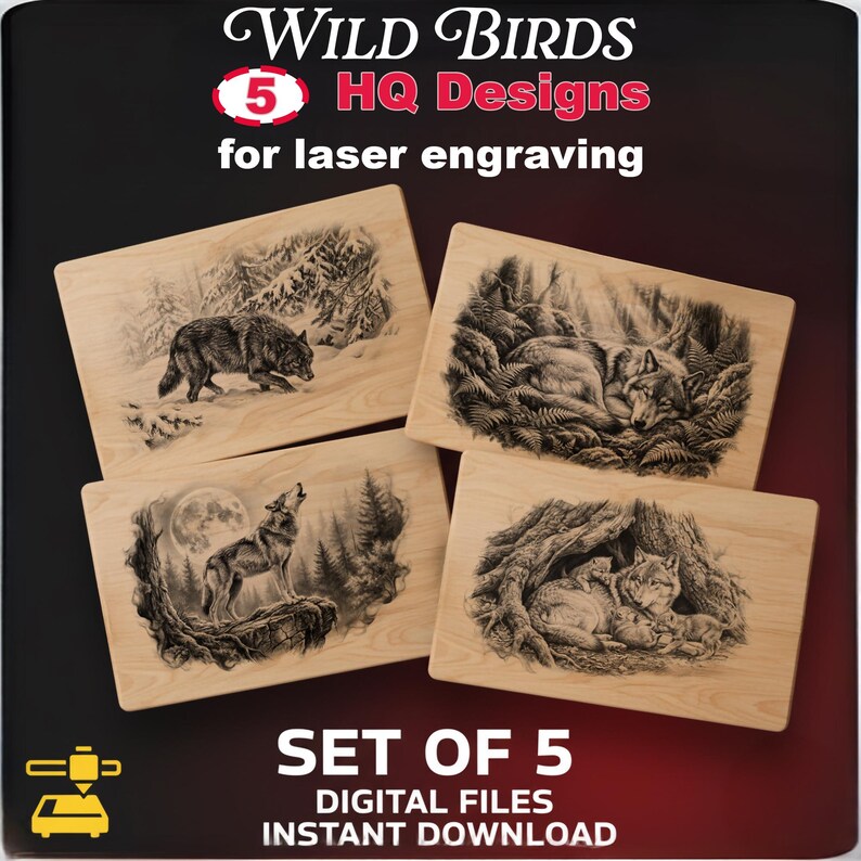 Wolf Pack Engraving Designs | Laser Cut Files (digital Download) - Etsy