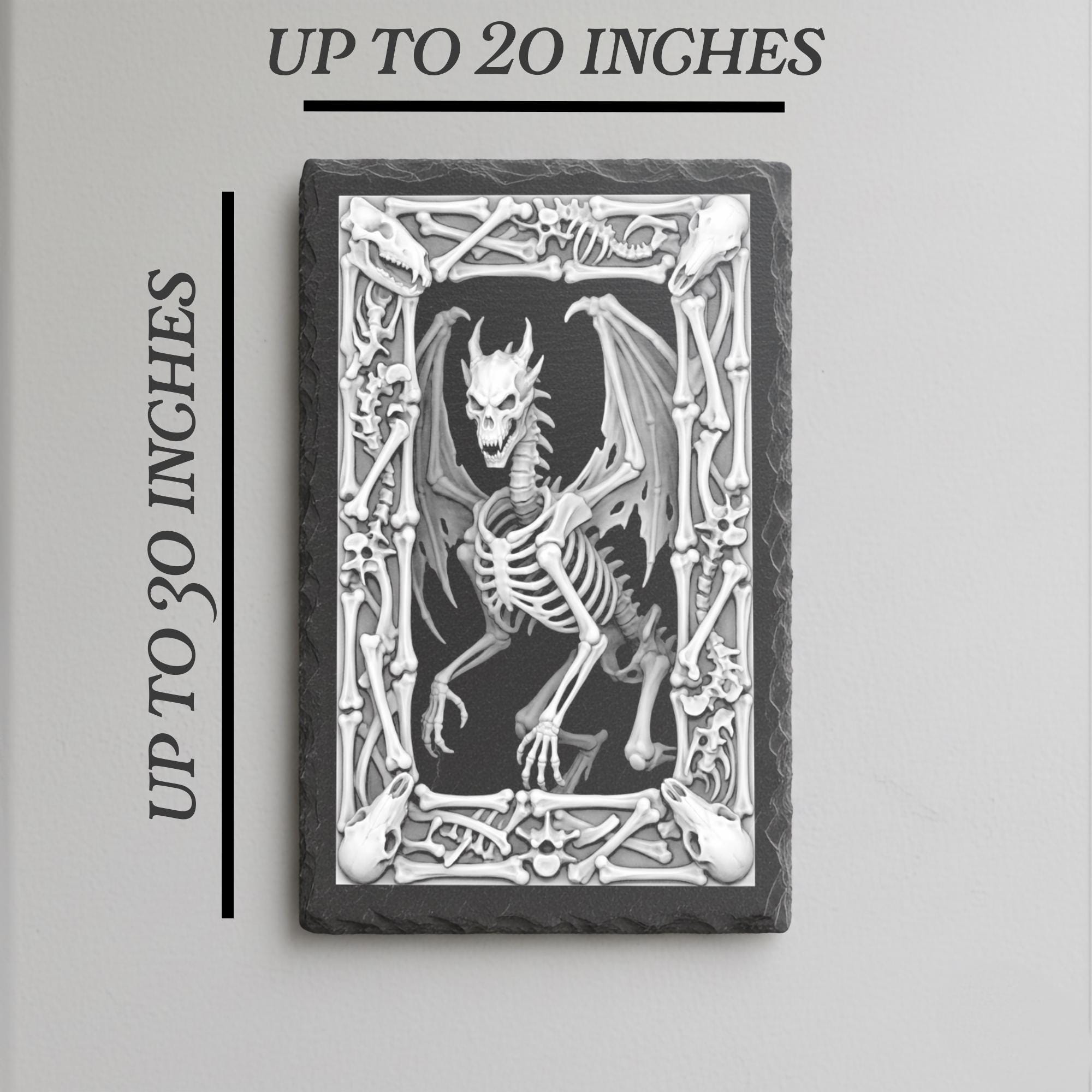 3D Bone Dragon | Slate Engraving File | Laser Depth Map | Gothic ...