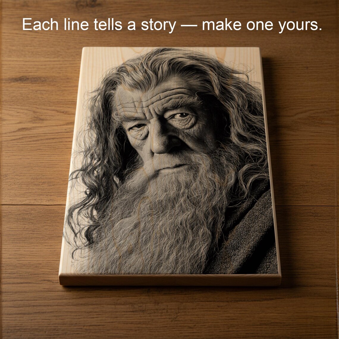 Wizard Portrait PNG | Dithered Laser Engraving File - Etsy