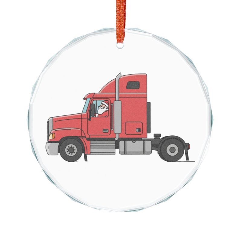 Crystal Truck Driver Ornament, Holiday Decoration, Gift for Truckers ...