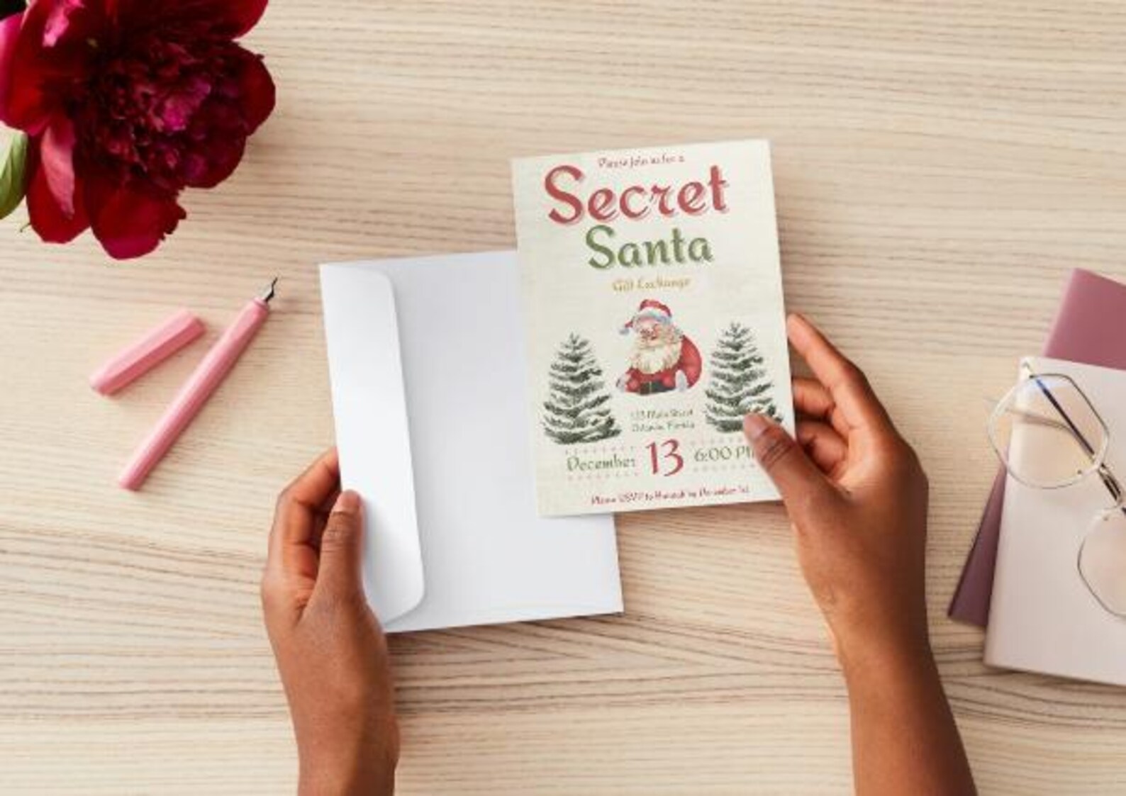 Secret Santa Invite Template | Christmas Party Invitation | Work ...