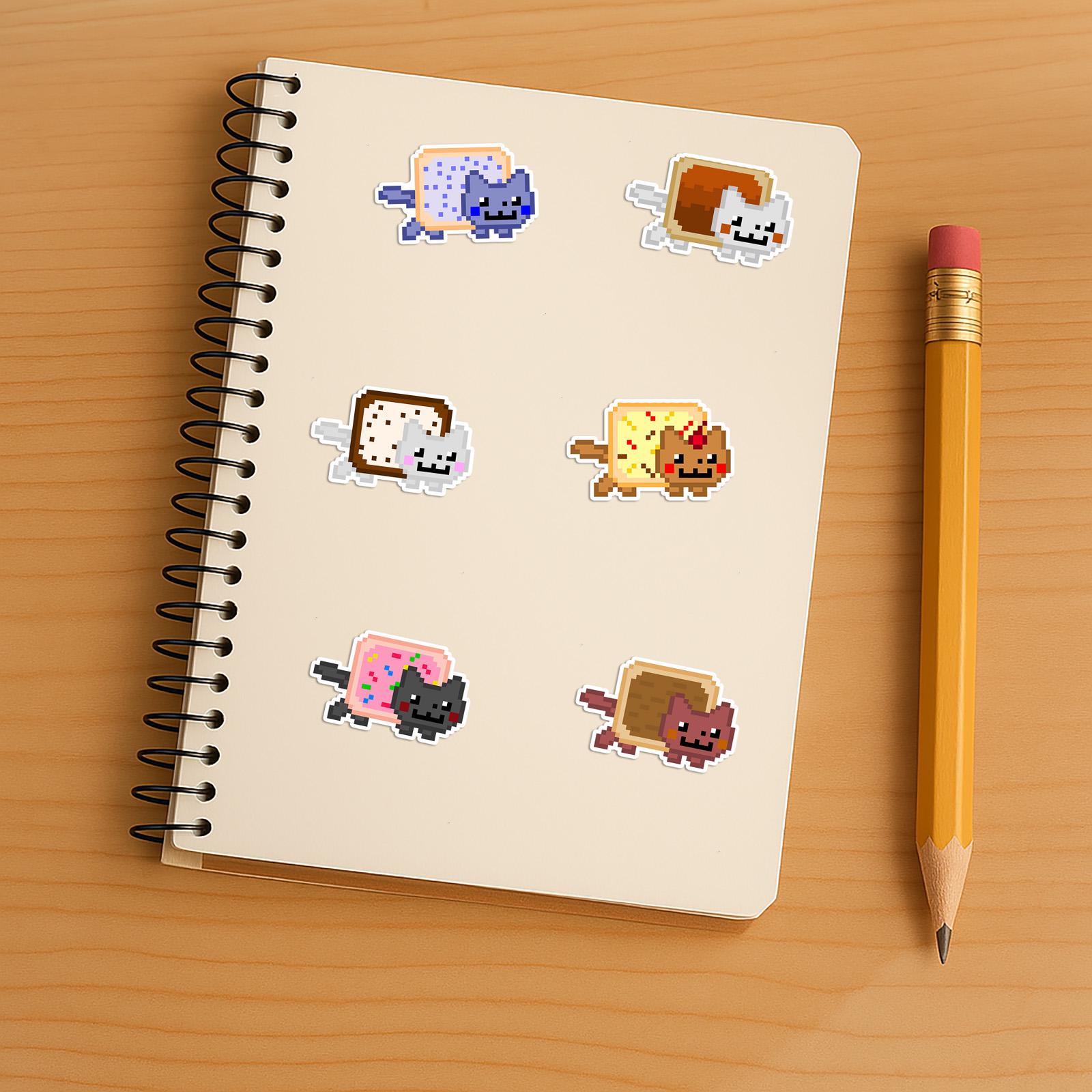 Nyan Cat Sticker Sheet – Viral Internet Meme Retro Pixel Vinyl Decals ...