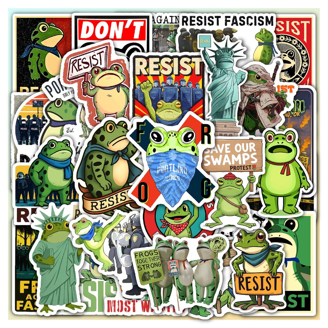 Portland Frog and Friends Protest Stickers – Vinyl Decals 40 Piece - Etsy