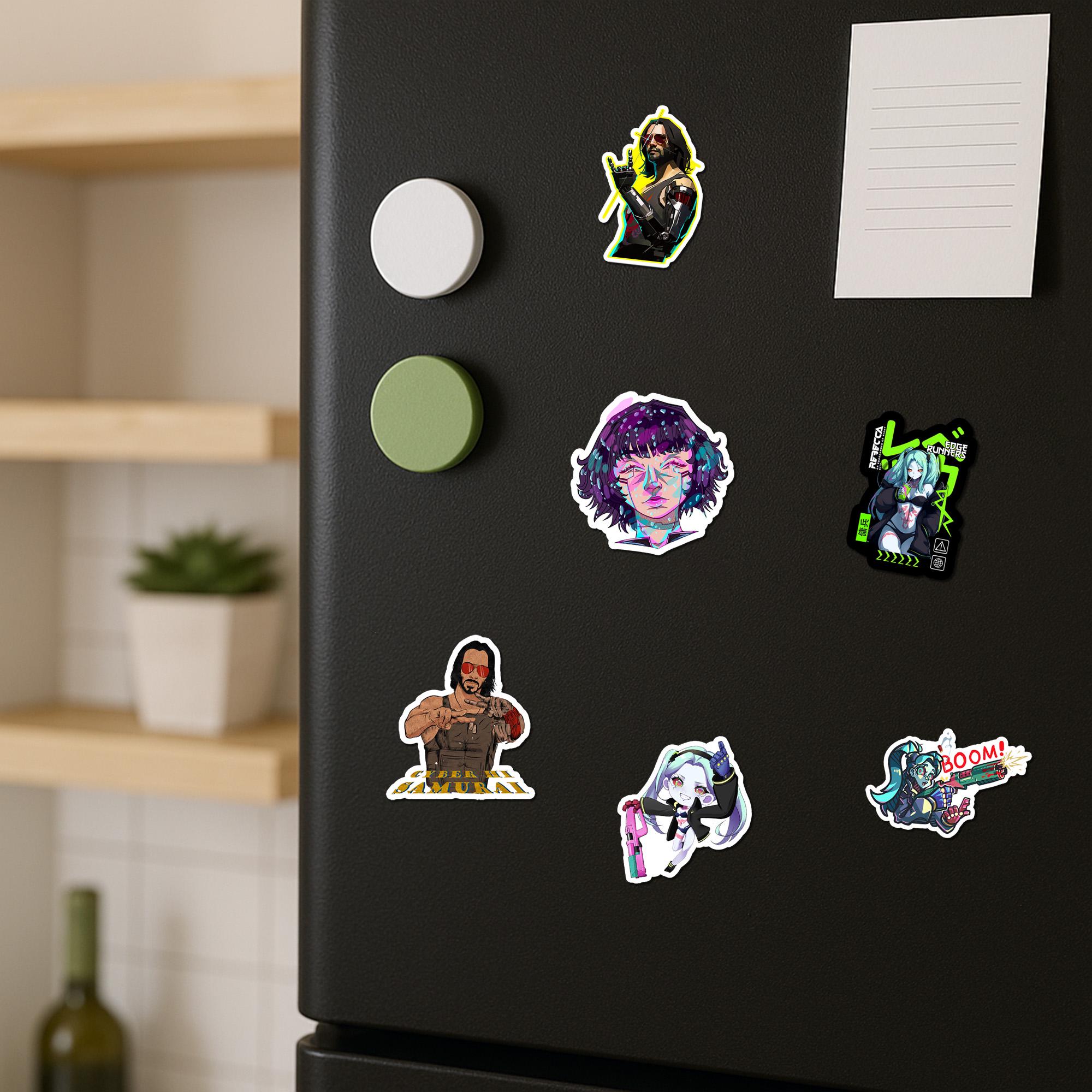 Cyberpunk 2077 Sticker Sheet – Neon Sci-fi Game Vinyl Decals 40 Piece ...