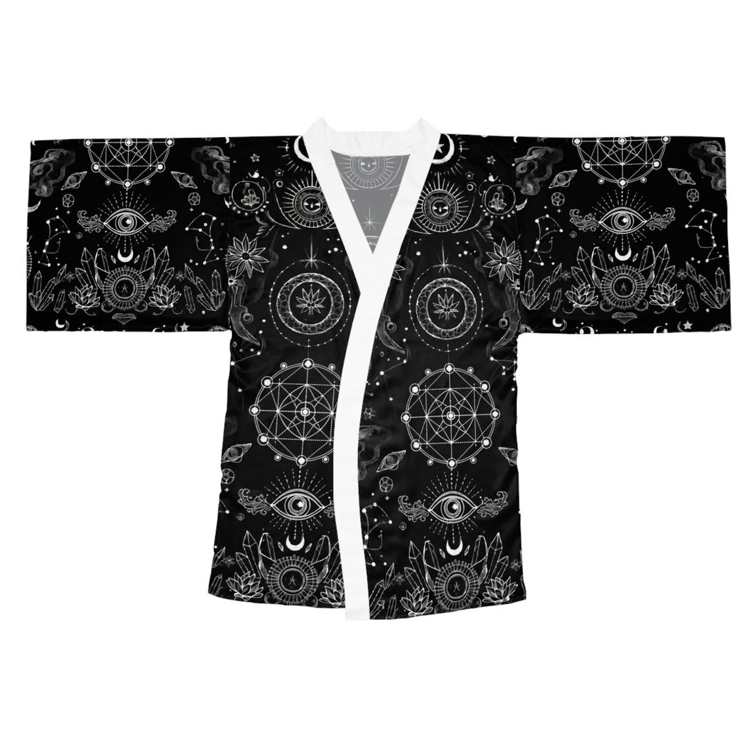 Celestial Tarot Symbols Kimono Robe | Astrology AOP Long Sleeve - Etsy
