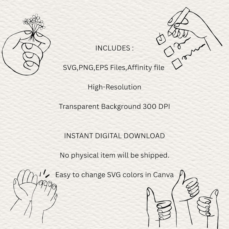 109 Whimsical Hand Drawn Outline Svgs, Line Art Clipart Bundle (digital ...