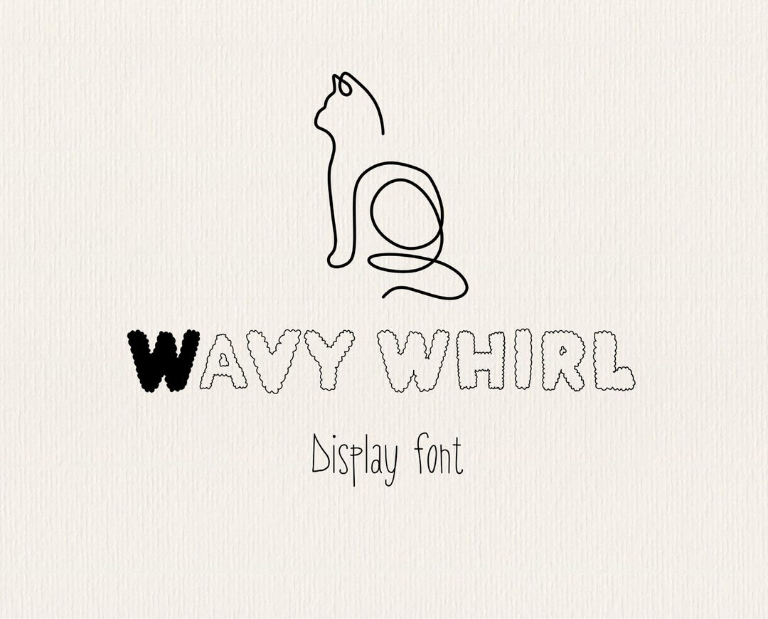 Wavy Whirl Display Font: Fuzzy Cute Typeface (OTF, TTF) - Etsy