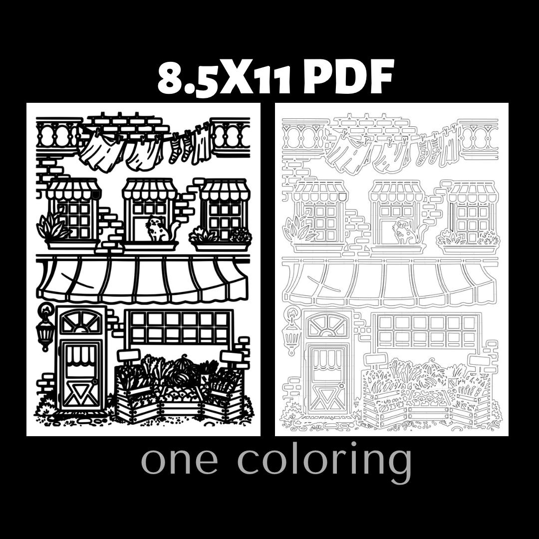 Monochrome Coloring Book | 32 Cozy Interior Pages (PDF Download) - Etsy