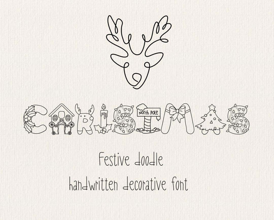 Christmas Doodle Font - Festive Clipart Alphabet (digital Download) - Etsy