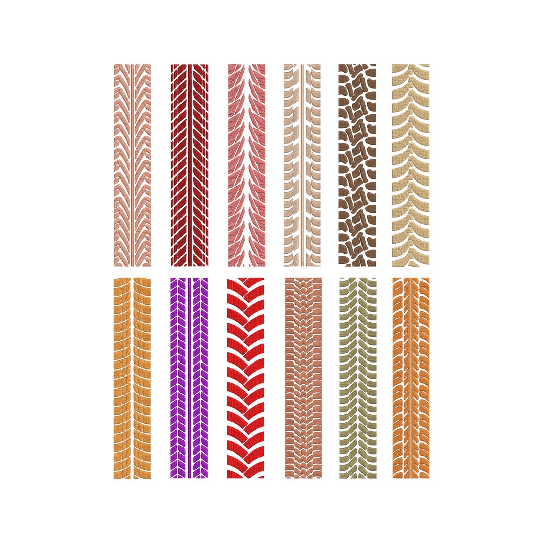Tire Track Border Embroidery Design, Tire Track Border Machine ...