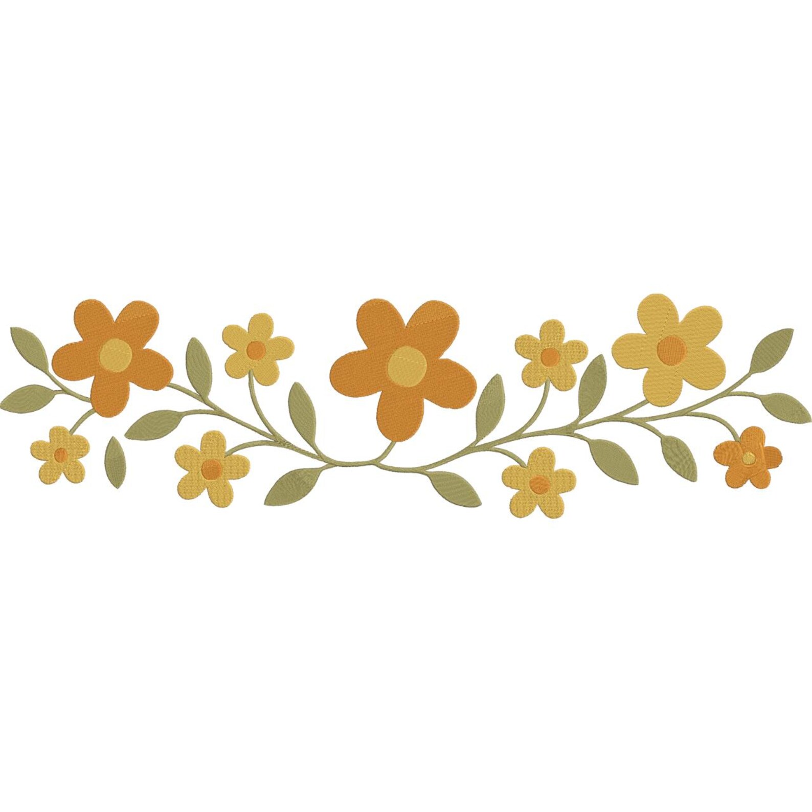Floral Border Embroidery Design – Flower Corner Pattern (instant ...