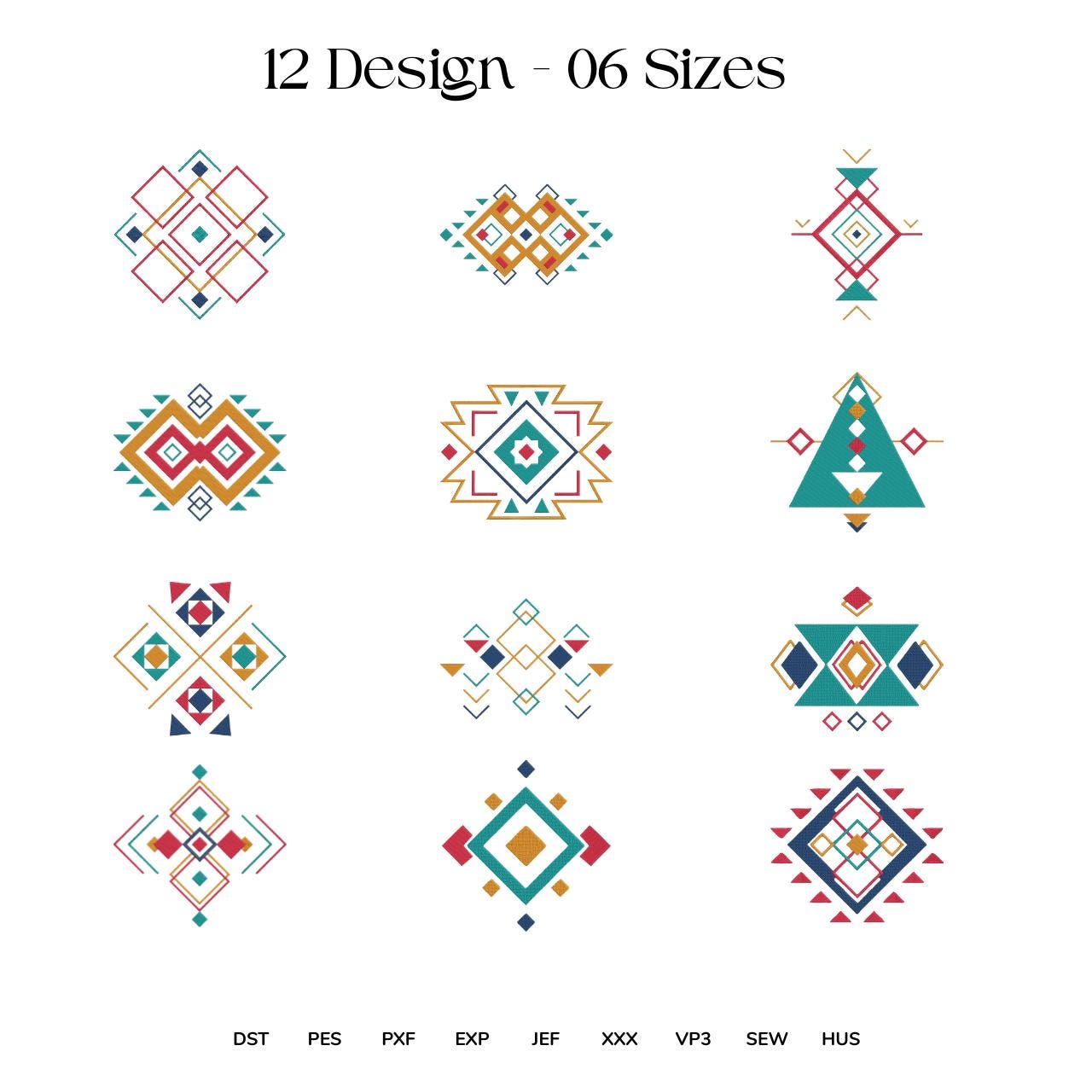 Aztec Embroidery Design, Tribal Geometric Patterns (instant Download - Etsy