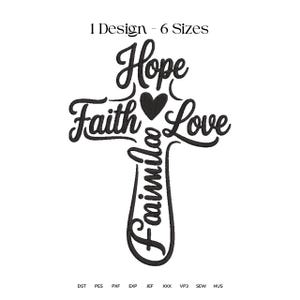 Cross Embroidery Design | Christian Nail Cross, Faith Symbol (instant ...