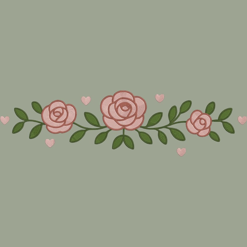 Floral Border Embroidery Design – Flower Corner Pattern (instant ...