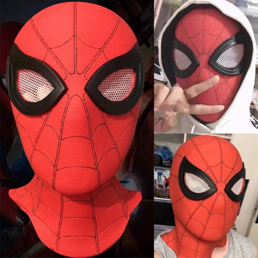 Spiderman Cosplay Mask Spider Man PVC Costume Headgear Black - Etsy