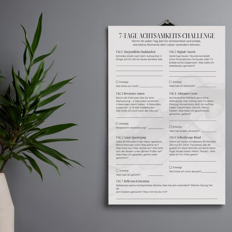 7-day Mindfulness Challenge – Printable Self-care Challenge ...