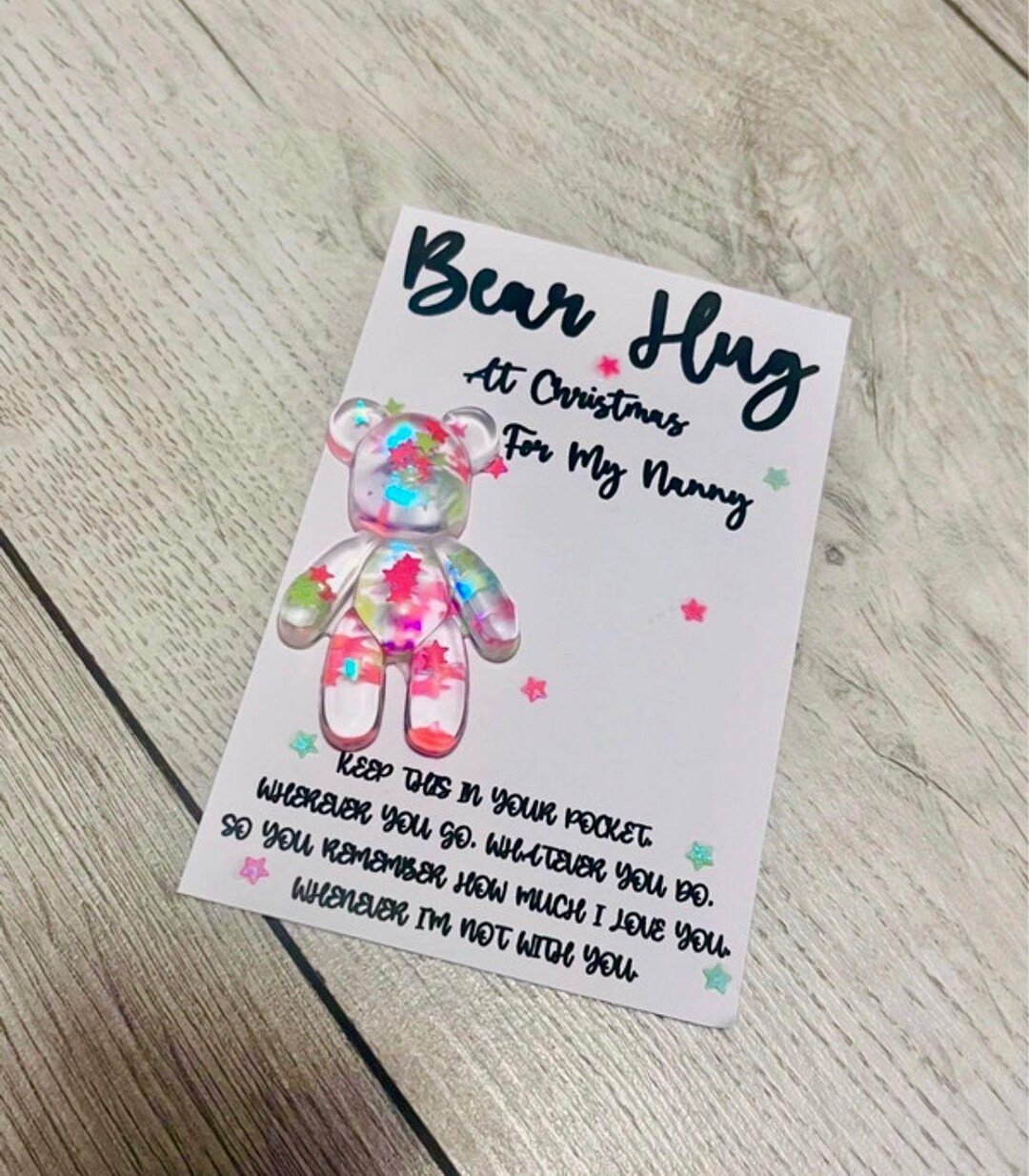 Bear Hug at Christmas for My Nanny. Nanny Pocket Bear Hug. Nanny Gift ...