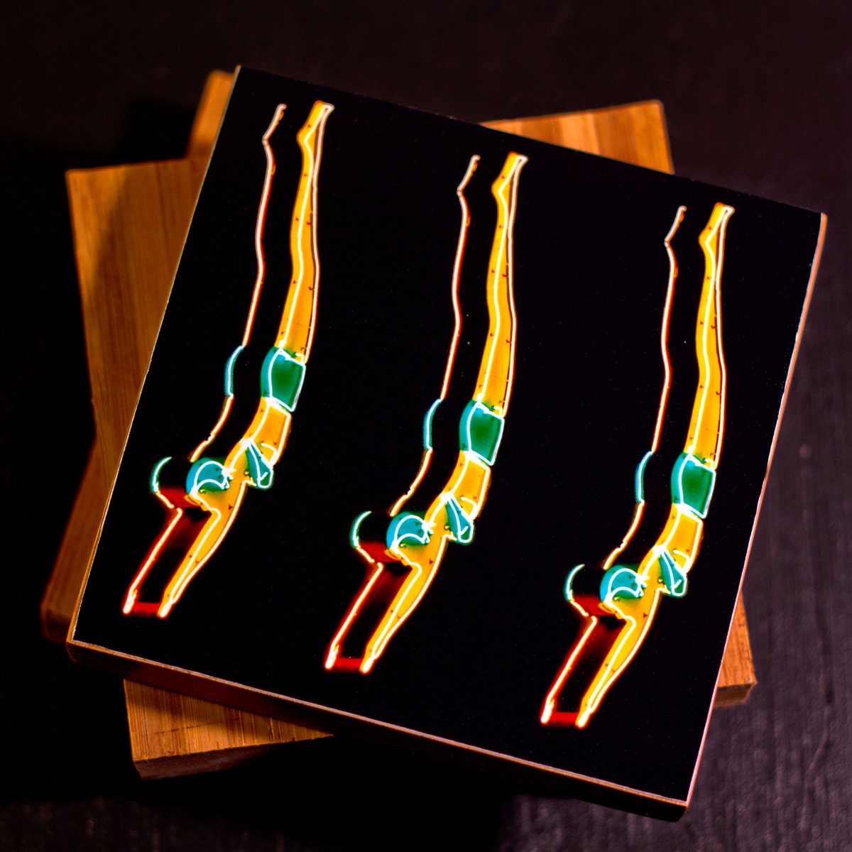 Neon Divers, Mid Century, Neon, Sign, Bathing Suit, Living Room, Dive ...