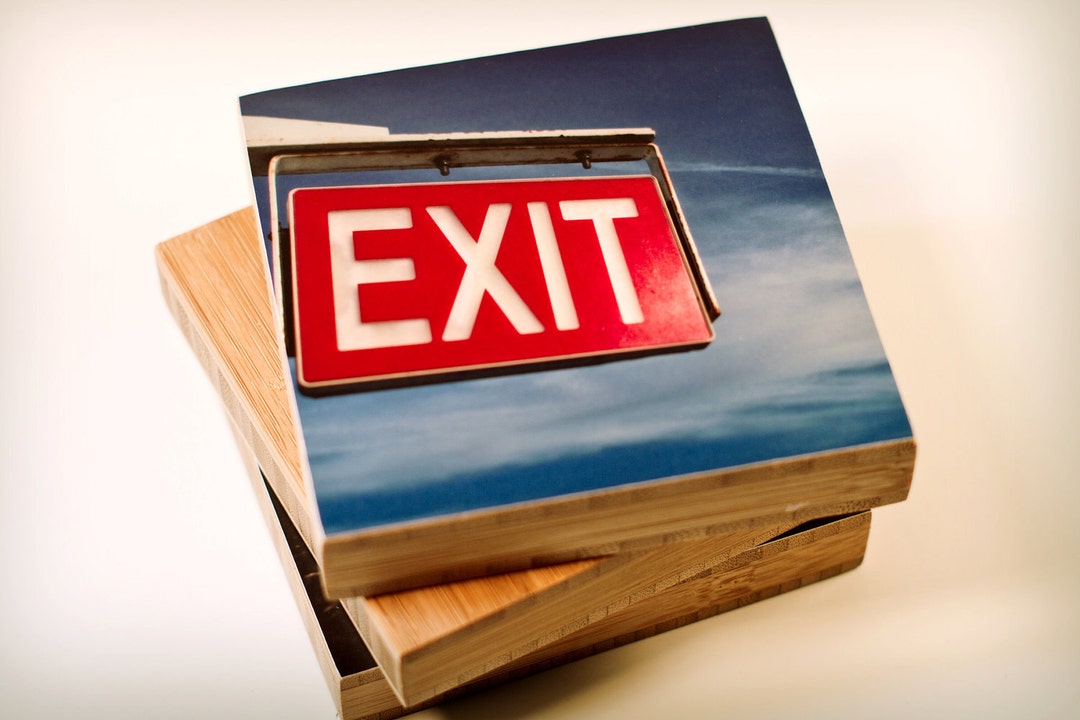 Bamboo Block, Exit, Sign, Urban, Print, Wall Art, Door, Bathroom ...