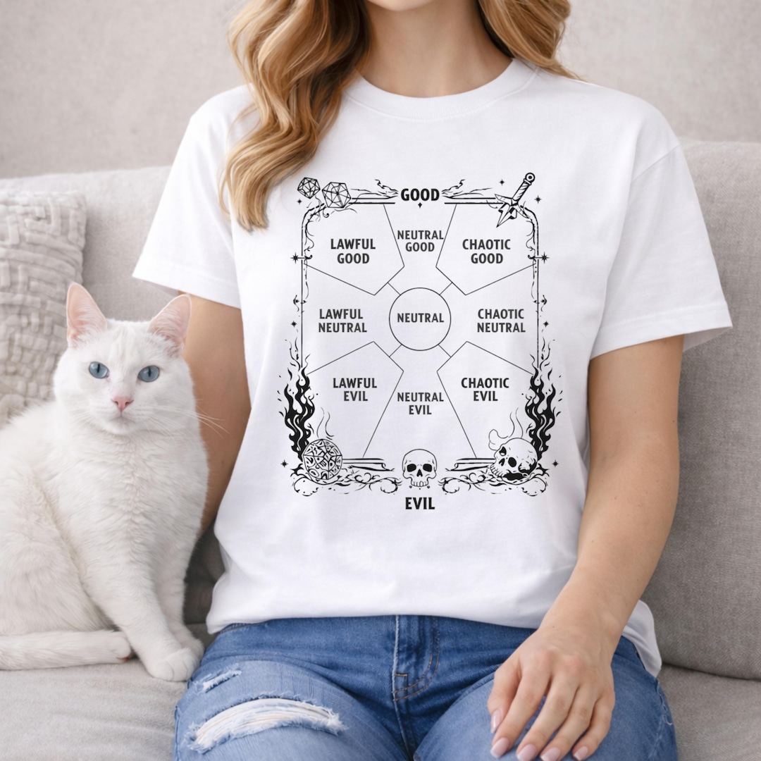 DND Alignment Chart T Shirt | Lawful Good Neutral Evil Chaotic Good ...