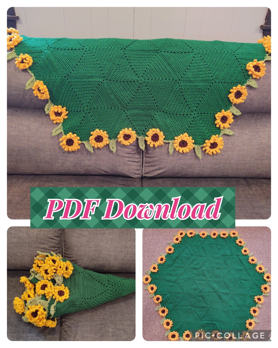 Sunflower Bouquet Afghan Crochet Pattern - PDF ONLY - Etsy