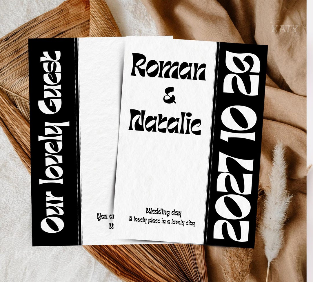 Modern Celebrity Wedding Invitation, Editable Canva Template (digital ...