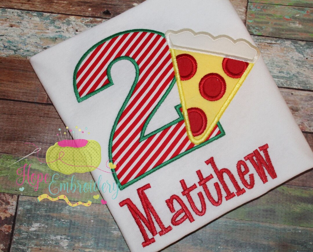 Pizza Birthday Shirt- Birthday Pizza- Numbers 1-9-personalized Pizza ...