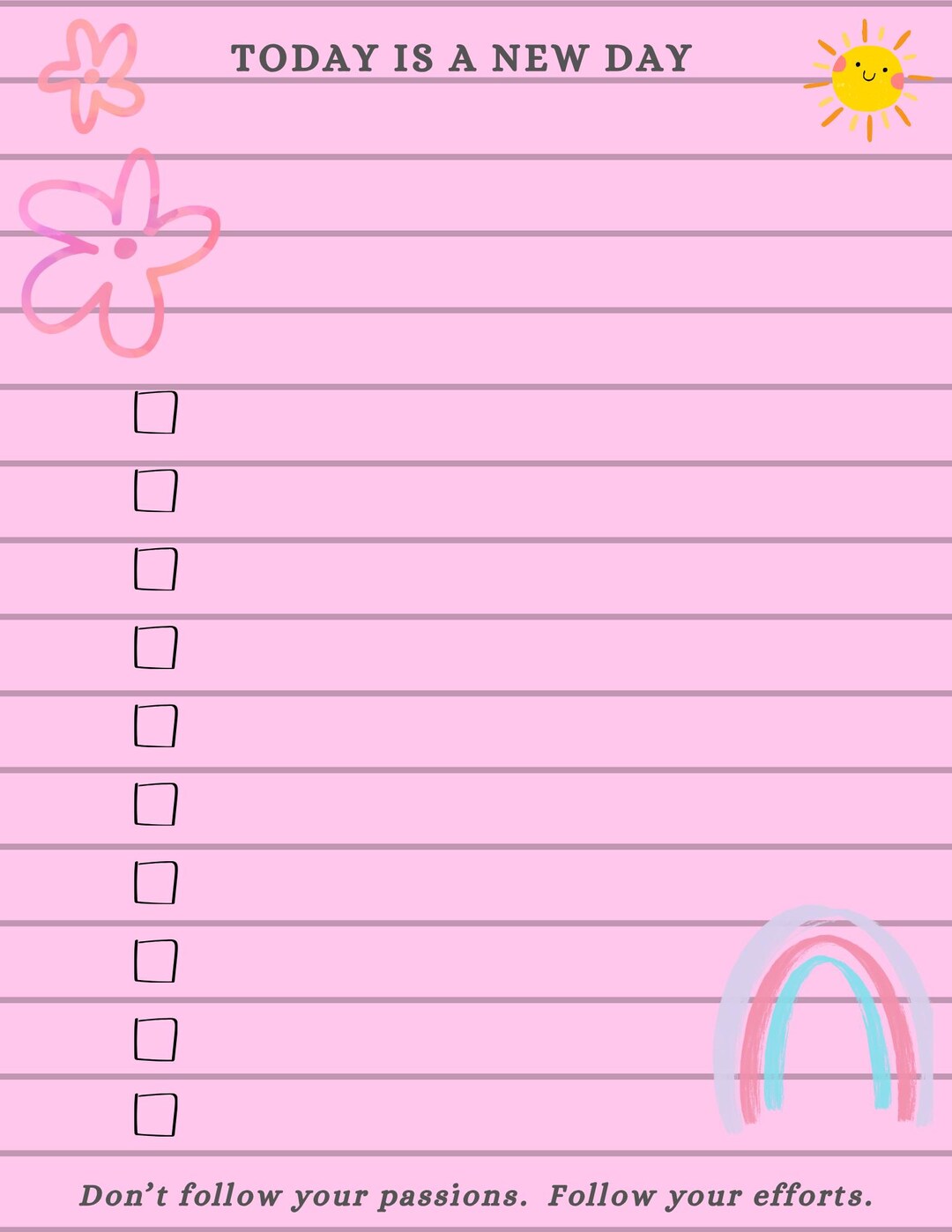 Pink Tween Checklist - Etsy