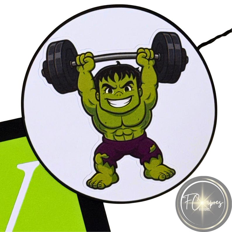 Happy Birthday Hulk Banner, Cake Topper, Barbell, 3D Cardstock - Etsy