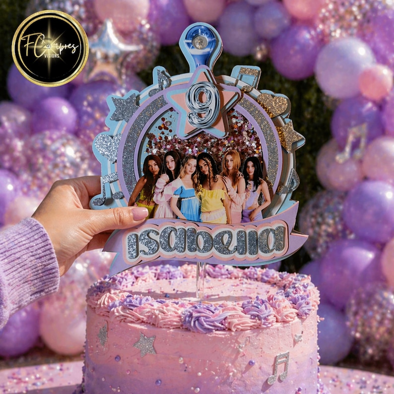 PERSONALIZED Kats Eye Shaker Cake Topper | LED Lights, Custom Image ...