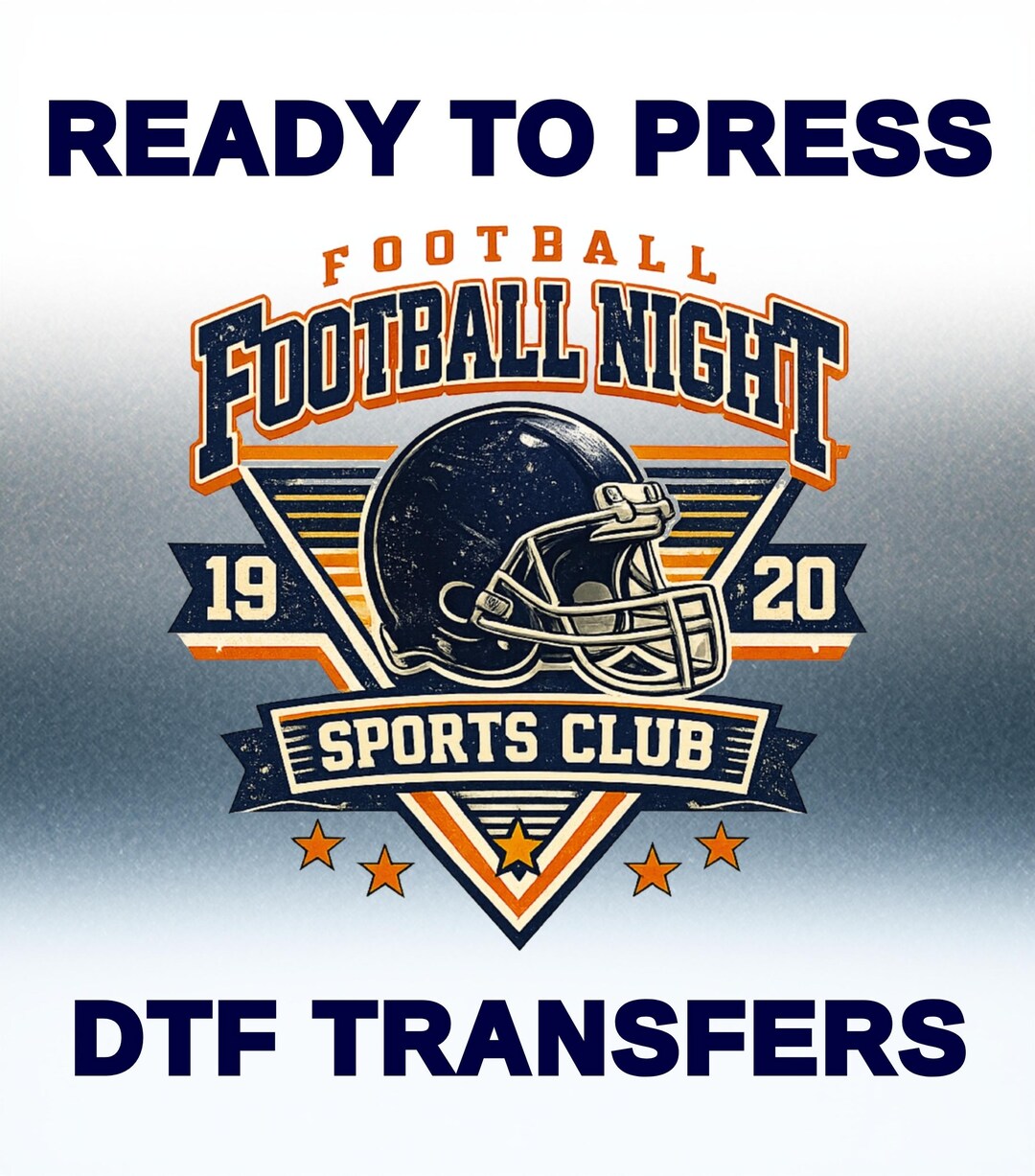 Football Night DTF Transfer, Ready to Press DTF, Ready for Press Heat ...