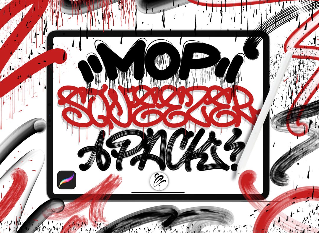 Mop Squeezer Drip Marker Brush Pack for Procreate - Etsy