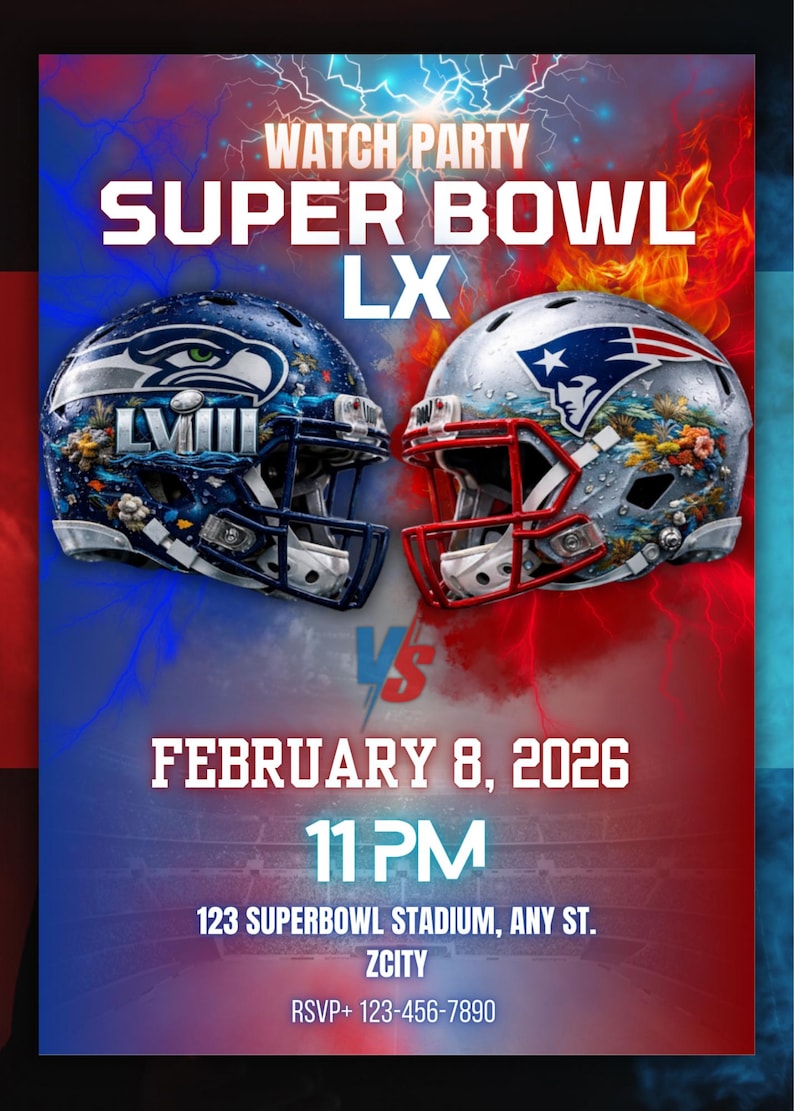 The Big Game Party Invitation 2026, Editable Invite, Digital Invite ...