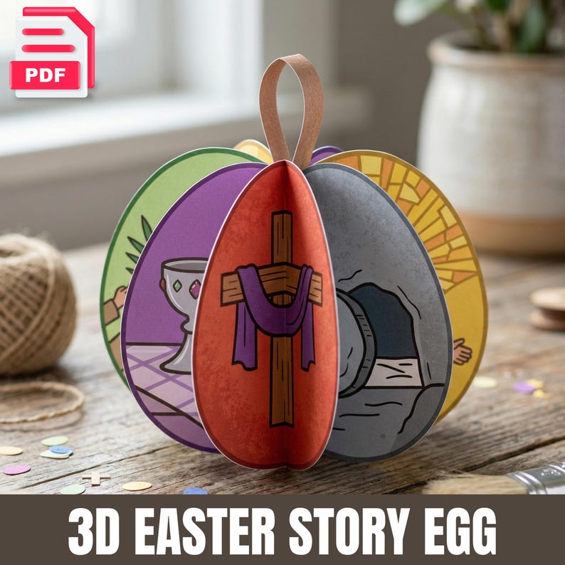 Printable 3D Easter Story Egg Craft for Kids | Christian Holy Week ...