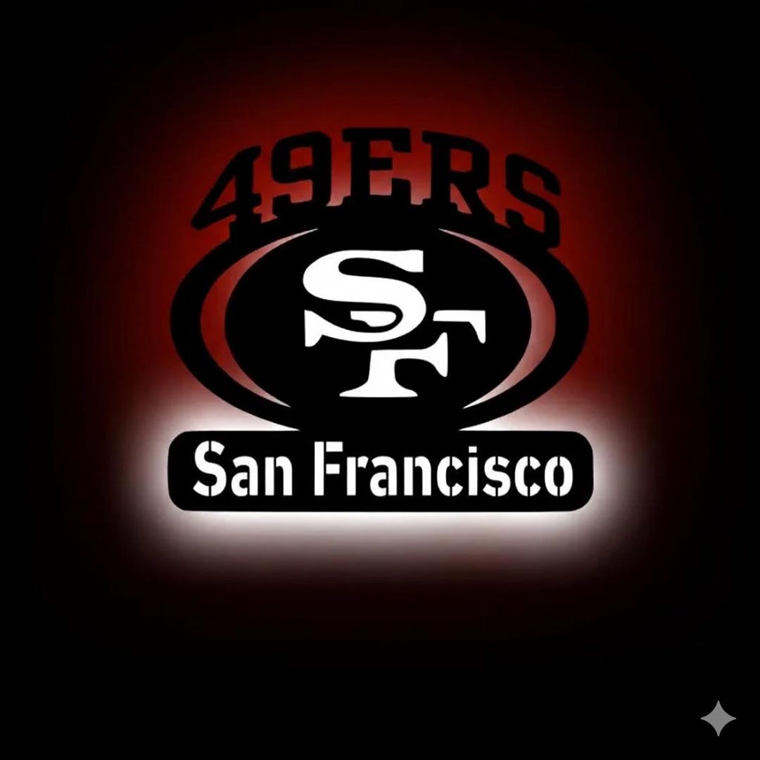 San Francisco 49ers Metal LED Sign, Man Cave Office Decor - Etsy