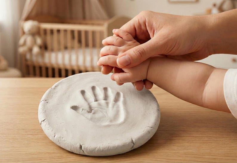 Baby Handprint & Footprint Clay Kit – Newborn Keepsake DIY Set, Air Dry ...