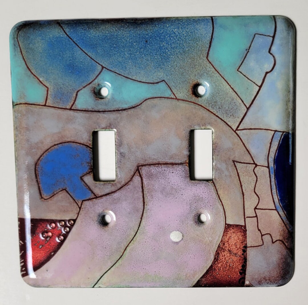 Enameled Copper Light Switch Cover/abstract Double Toggle - Etsy
