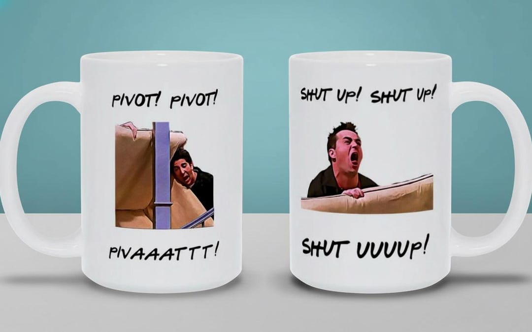 Chandler Bing Sofa Pivot Shut up Friends Mug, Chandler Bing Ross Geller ...