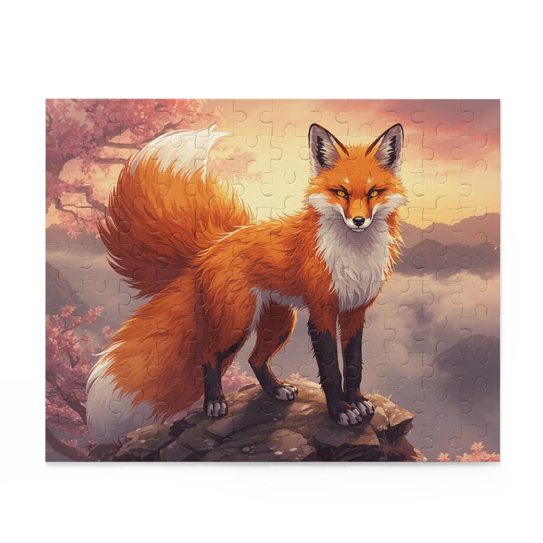 The Fox Princess of Cherry Blossom Avenue A Spring Colors Puzzle - Etsy