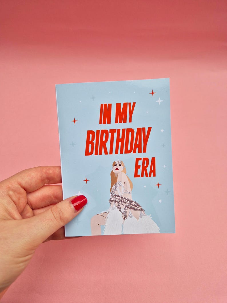Taylor Swift Themed Birthday Era Card - Illustration - Blank Inside ...