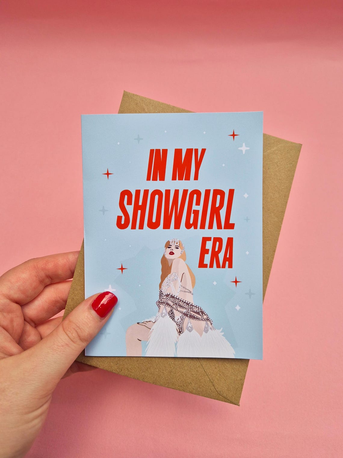 Taylor Swift Showgirl Era Greeting Card - Birthday Card - Illustration ...