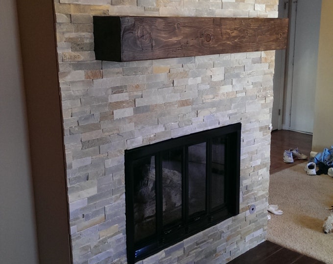 Floating Mantel Beam - Rustic Dark Walnut 72" X@ 8" X@ 8" Deep - Etsy