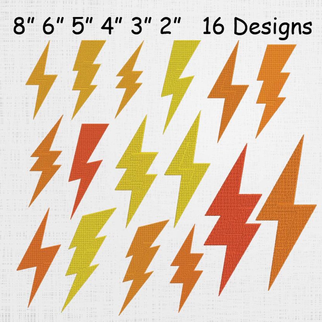 Thunder Lightning Embroidery Set - Thunder Lightning Strike Pattern ...