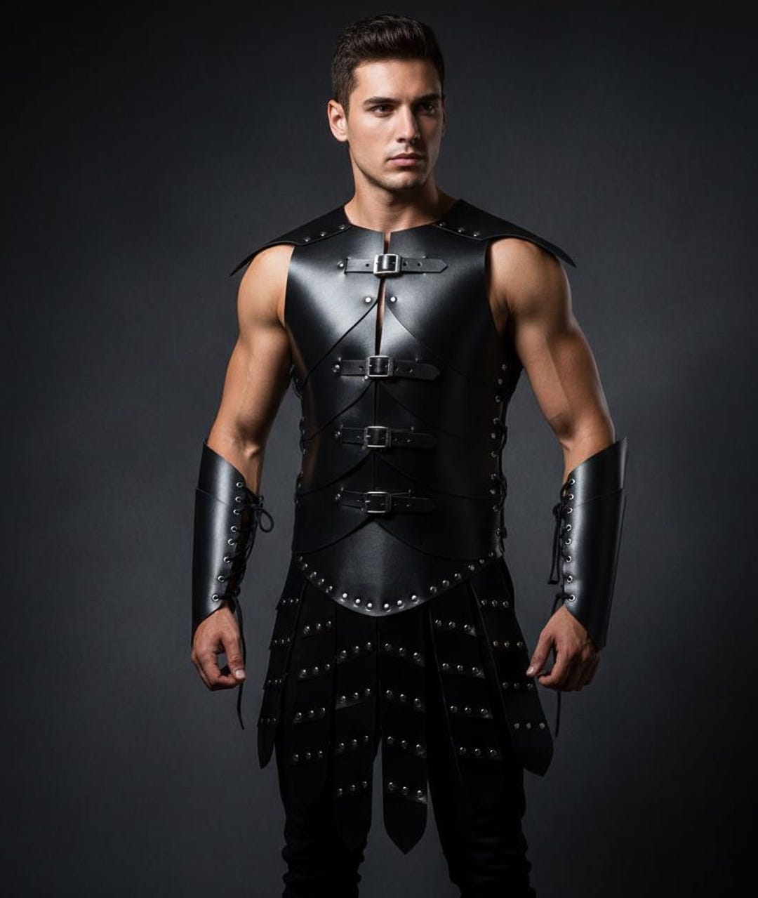 Roman Gladiator Genuine Sheep Leather Armor Set – Handcrafted Studded ...