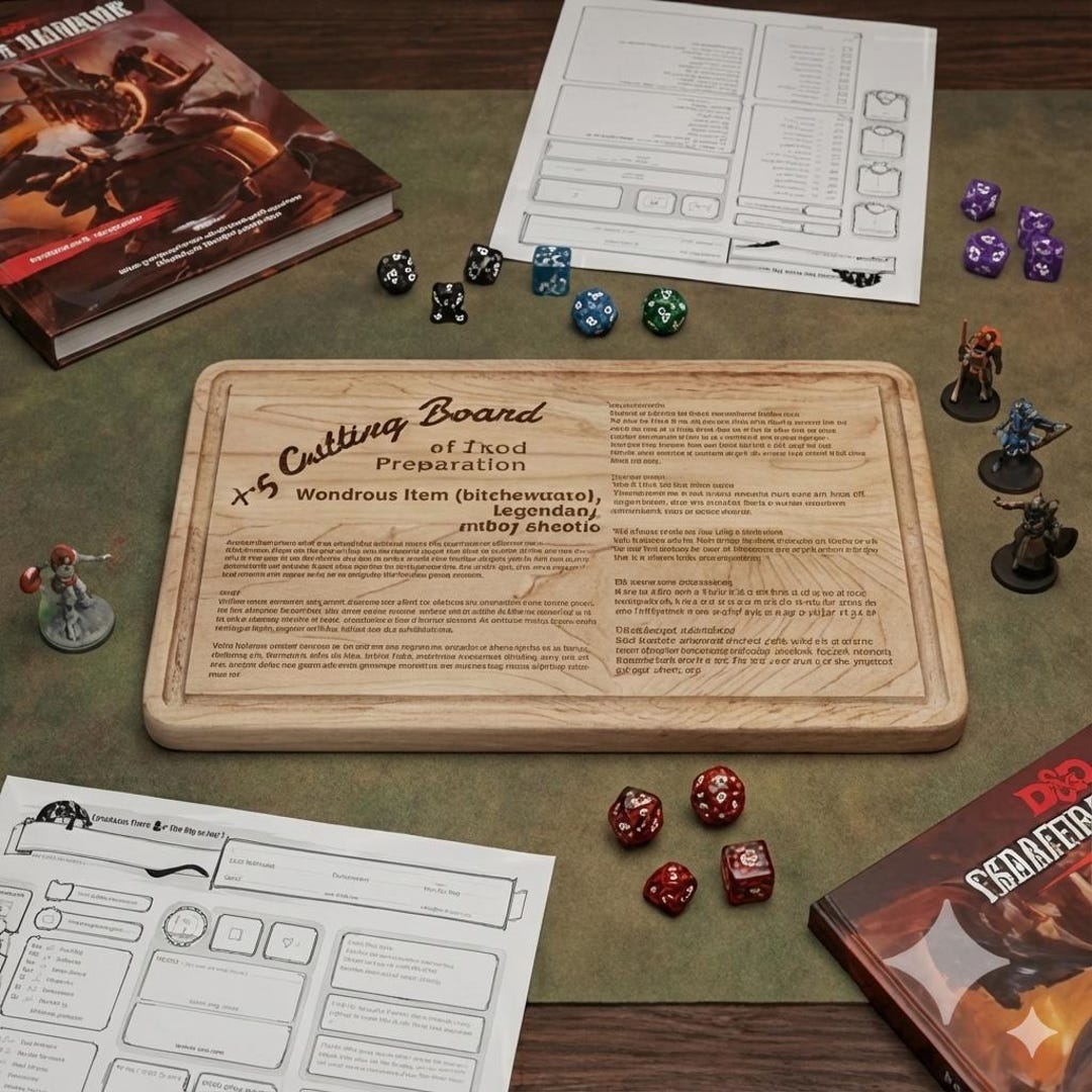 RPG Gamer Maple Cutting Board, Geeky Kitchen Decor - Etsy