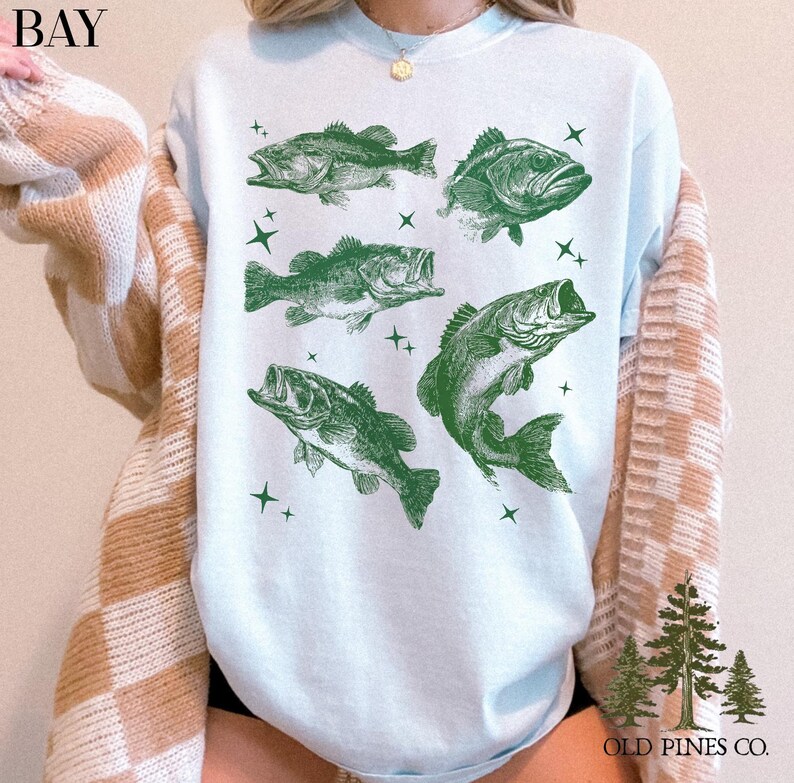 Bass Fishing Comfort Colors Unisex Shirt, Bass Fish Graphic Tee, Cute ...