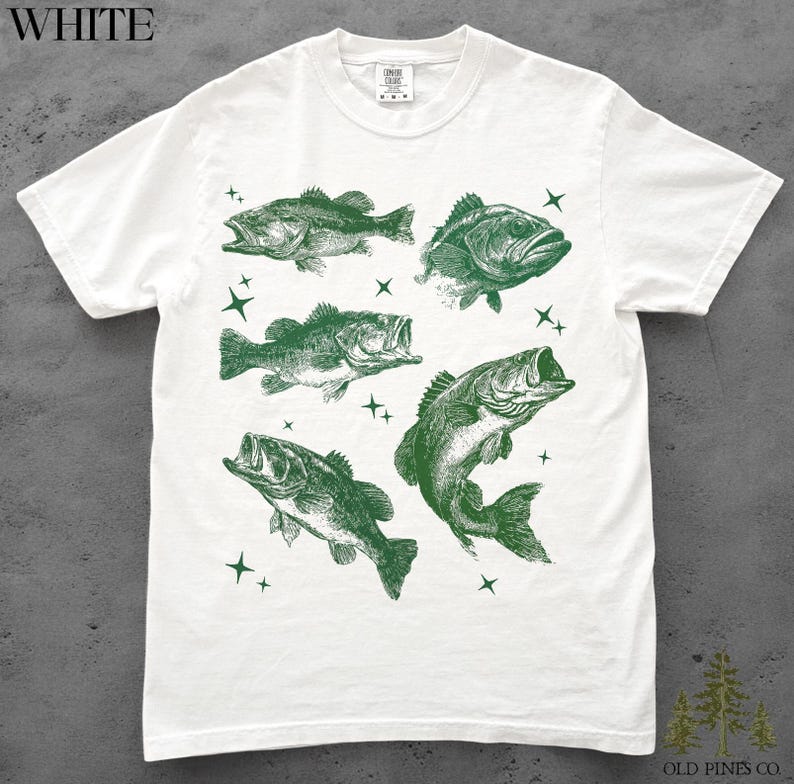 Bass Fishing Comfort Colors Unisex Shirt, Bass Fish Graphic Tee, Cute ...