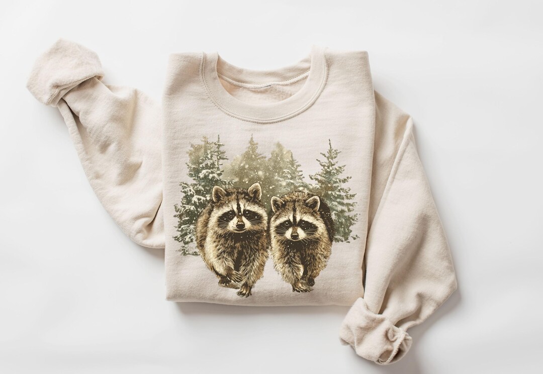 Retro Raccoon 90s Sweatshirt , Nature Vintage Wildlife Forest Crewneck ...